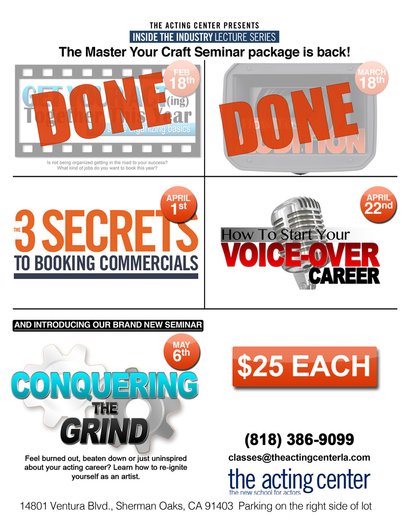 Master Your Craft Seminar Series - The Acting Center - Acting Classes ...